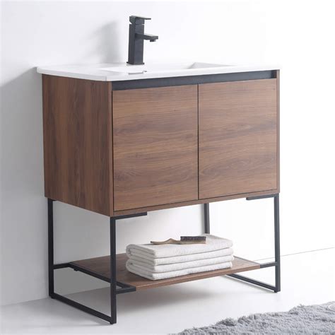 Fine Fixtures Modern Bath Single Wood Vanity And Sink Urbania