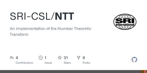 Github Sri Cslntt An Implementation Of The Number Theoretic Transform