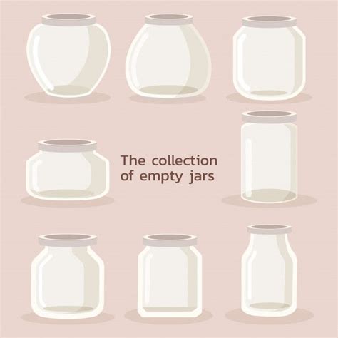 Empty Jar Collection Premium Vector