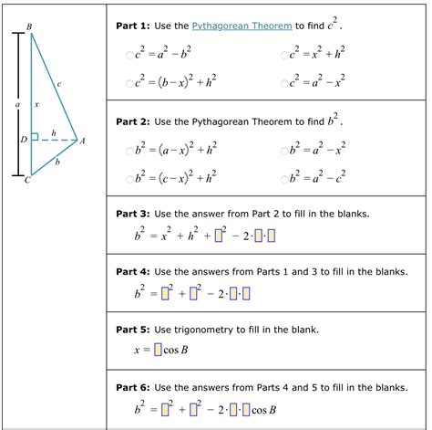 Solved Part 1 Use The Pythagorean Theorem To Find C2