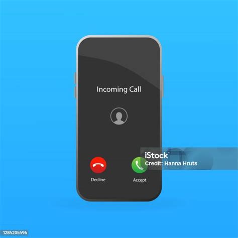 incoming call in flat style perspective vector accept button decline