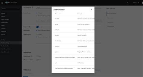Declarative User Profile Attribute Add Validator Modal Not Responsive