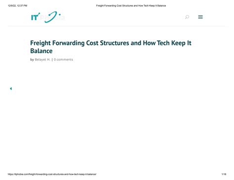 2 freight forwarding cost structures and how tech keep it balance pdf