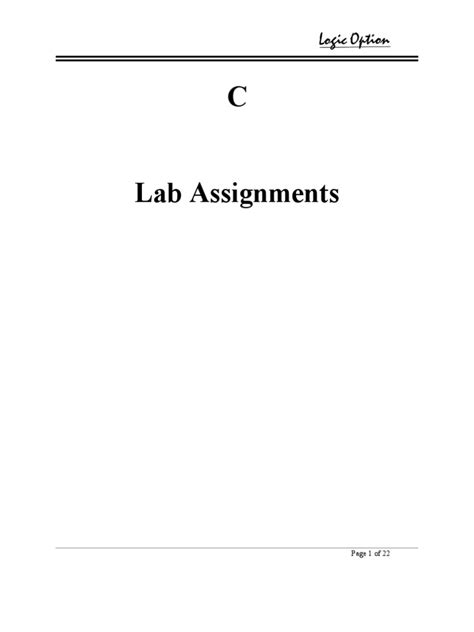 C Lab Assignments Guide Pdf Pointer Computer Programming String