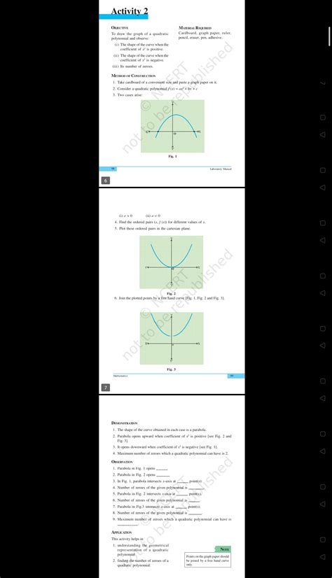 activity 2 objective to draw the graph of a quadratic polynomial and obs