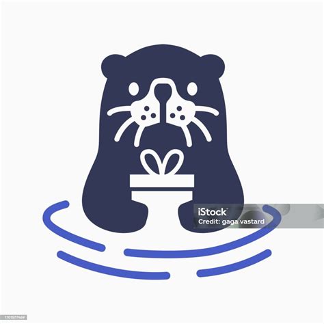 해달이 생일 선물을 들고 있다 만화 마스코트 캐릭터 벡터 아이콘 일러스트레이션 기념일에 대한 스톡 벡터 아트 및 기타 이미지 기념일 놀라움 도예가 Istock