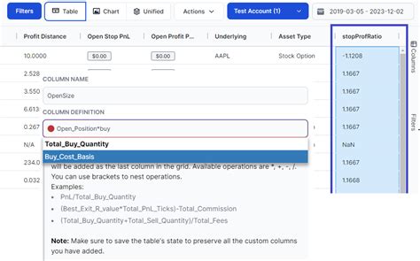New Feature Custom Columns In Trades Table Tradesviz Blog