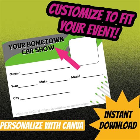 Car Show Window Card Template Customizable Automotive Event Canva