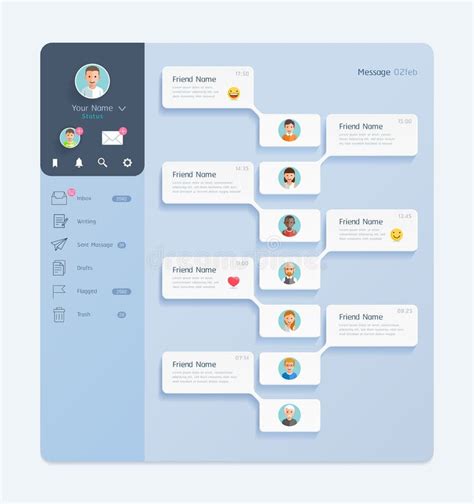 Messenger Chat Interface With Dialogue Window Background Mobile UI Design Concept Stock Vector