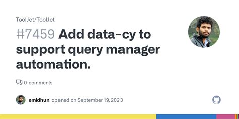Add Data Cy To Support Query Manager Automation · Issue 7459