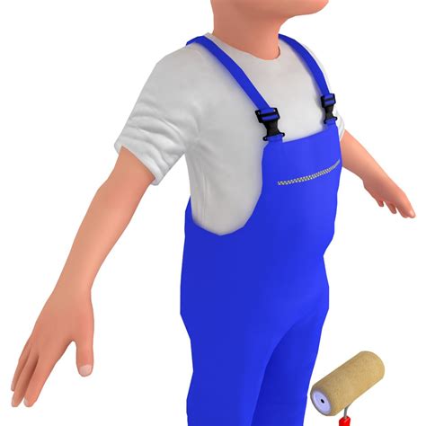 만화 페인트 노동자 3d 모델 179 Max Fbx Free3d