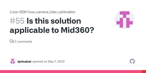 is this solution applicable to mid360 · issue 55 · livox sdk livox