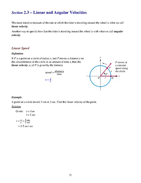 Practice Linear Angular Speed Section Linear And Angular Velocities The Most Intuitive