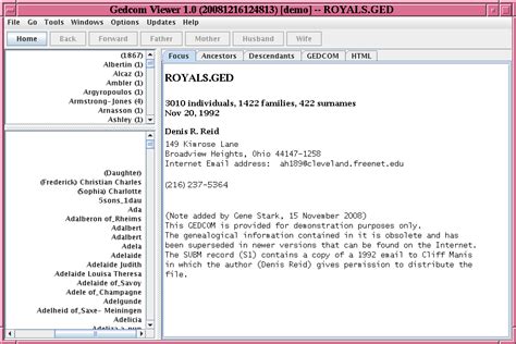 Loading And Navigating A Gedcom