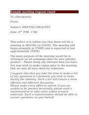 Meeting Request Email Docx Sample Meeting Request Email To Recipients From Subject