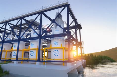 Concept Of A Smr Small Modular Nuclear Reactor Power Plant On A Sunny Day Smr Is A Future