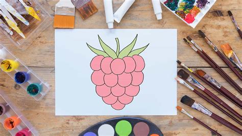 نقاشی تمشک کودکانه با آموزش تصویری در چند مرحله