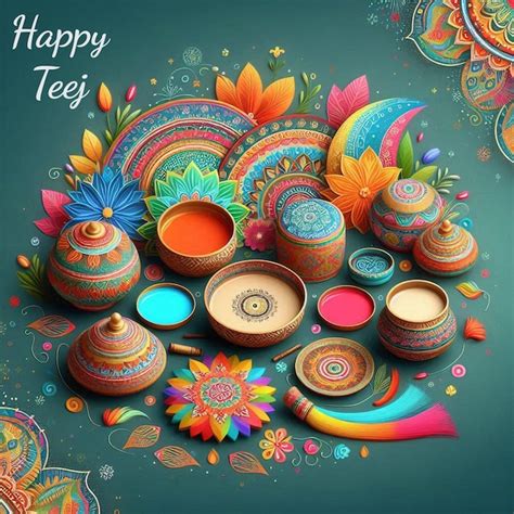 Celebrate Teej Vibrant Psd Banner Design Premium Ai Generated Psd