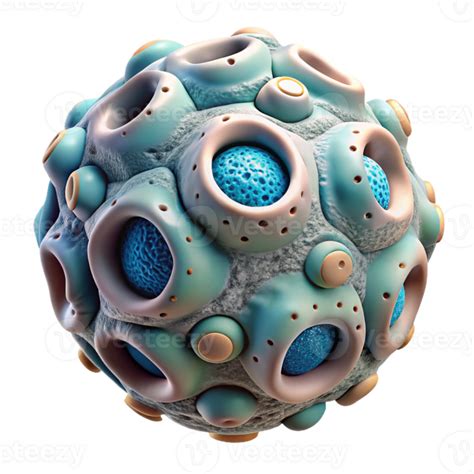 Dramatic Artistic Microscopic View Of Cellular Structure Cutout
