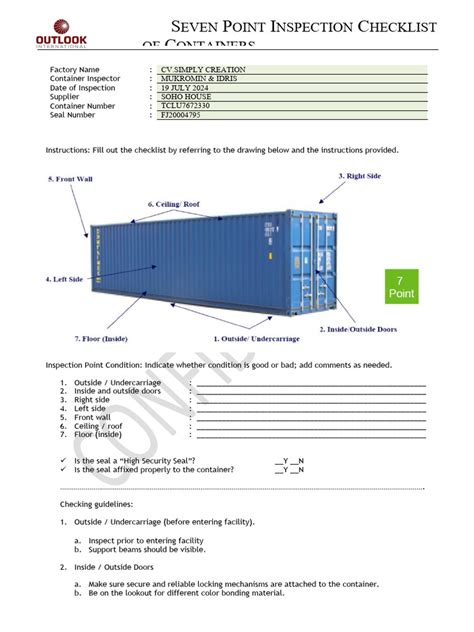 7 Point Container Checking System Download Free Pdf Building Engineering