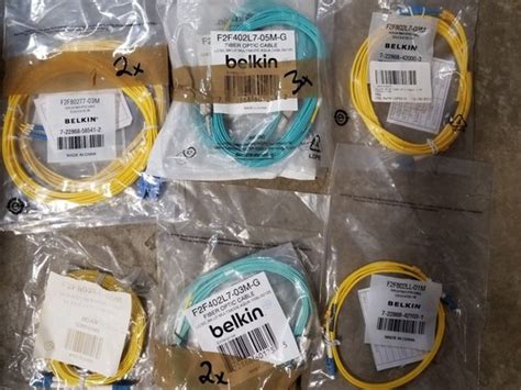 Lot Of 10x Belkin Duplex Fiber Optic Cables 5m 3m 1m F2f80277 F2f802ll