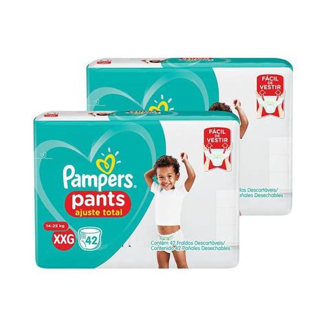 Kit Fralda Calça Pampers Xxg Pants Ajuste Total Hiper 84 Unidades Fralda Descartável