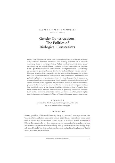 pdf gender constructions the politics of biological constraints