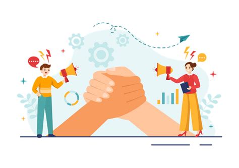 conflict resolution and management illustration pack 12 business