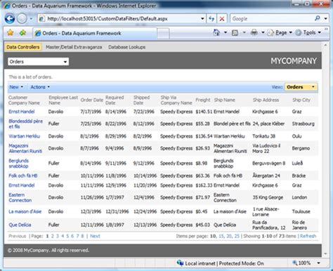 Code On Time Server Side Data Filters