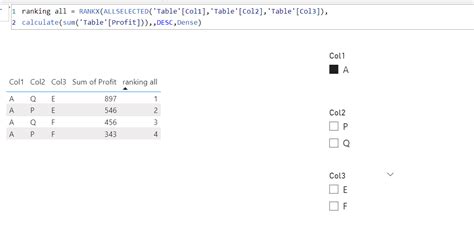 how to create dynamic ranking excluding one column microsoft