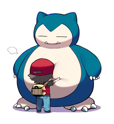 Red And Snorlax Pokemon And More Drawn By Iroyopon Danbooru