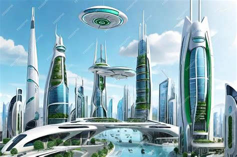 Premium Ai Image Smart City High Tech Infrastructure Green Spaces Autonomous Transport And
