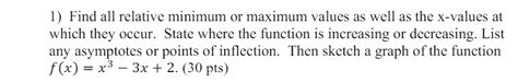 Solved Find All Relative Minimum Or Maximum Values As Well