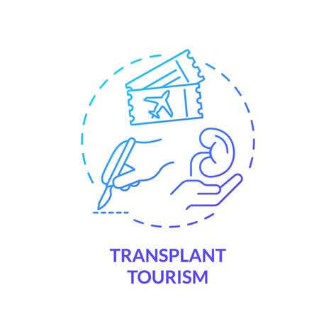 2d Gradient Transplant Tourism Icon Simple Isolated Vector Medical Tourism Thin Line