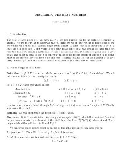 Real Numbers Examples PDF Examples