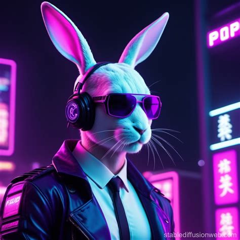 Hacking In Cyberpunk World With Rabbit Stable Diffusion Online