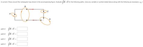 solved a current i flows around the rectangular loop shown