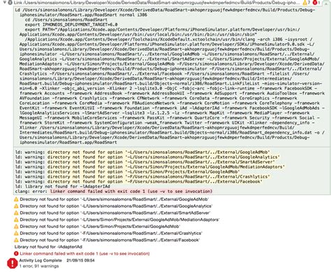 Ios Linker Command Failed Cannot Find Library In Existing Project