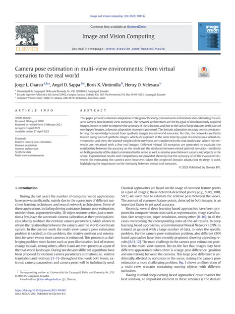 pdf camera pose estimation in multi view environments from virtual