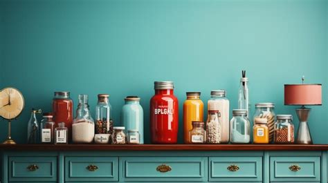 Premium Photo Pharmacy Counter With Medicine Bottles And Background Image