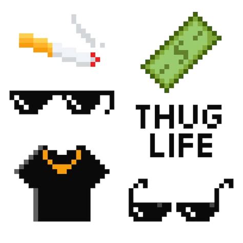 Free Vector Flat Design Thug Life Sunglasses Element Collection