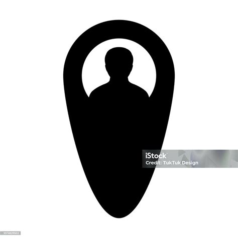 플랫 컬러 문양 그림에서 위치 지도 마커 핀 기호 고객 아이콘 벡터 남성 사용자 사람 프로필 아바타 감시에 대한 스톡 벡터 아트 및 기타 이미지 Istock