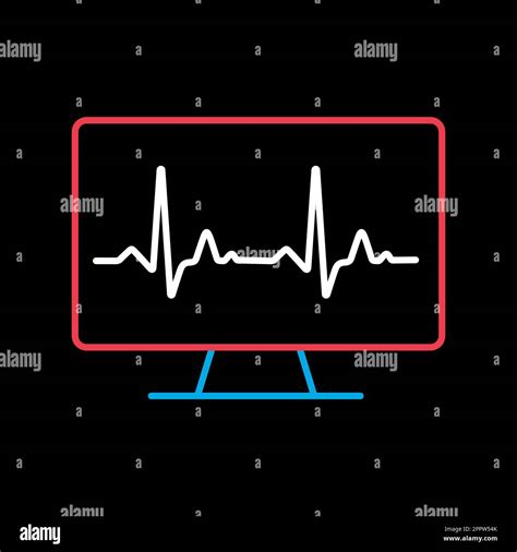 Computer Diagnostics Vector Icon On Black Background Medical Sign