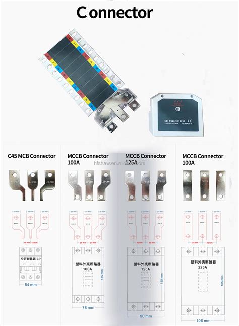 고품질 Mcb Busbar 팬 어셈블리 터미널 패널 보드 Mccb 125a 225a 250a 버스 바 배포 상자 Pg22 보드