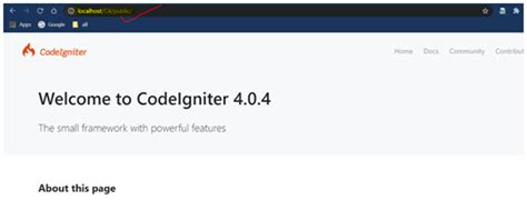 How To Run Install CodeIgniter 4 In Localhost Devstringx