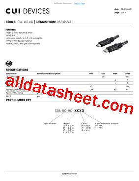 CBL UC UC Datasheet PDF CUI INC