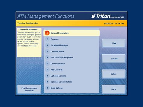 The Terminal Configuration Menu Allows User To View And Configure Terminal Operating Parameters