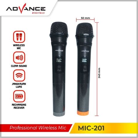 Jual Mic Wireless Advance 201 Mic Tanpa Kabel Advance Professional Wireless Microphone