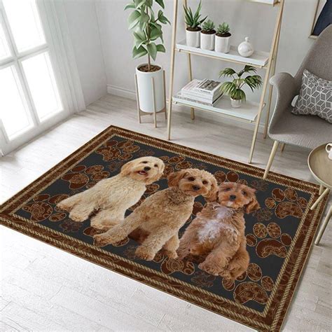 Order Cockapoo Floral Paw Rectangle Limited Edition Rug From
