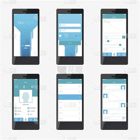 模板移动应用程序界面设计。对于网站和mo素材 花瓣网